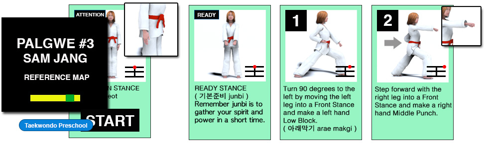 Palgwe #3 Sam Jang Poomse | Taekwondo Preschool